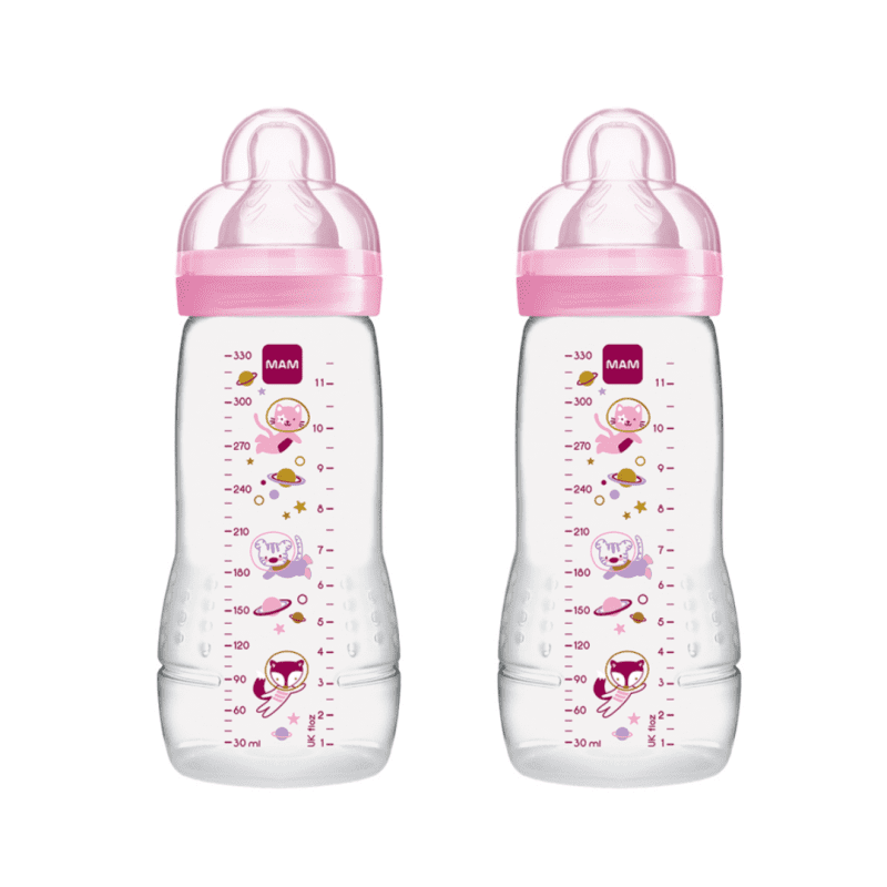 MAM Easy Active Bottle 330ml Girl Twin Pack (Girl) - The Baby Store